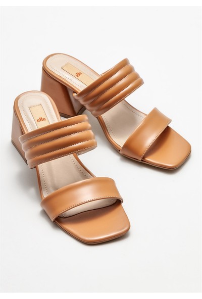 Elle Shoes Taba Kadın Topuklu Terlik Elle Shoes Taba Kadın Topuklu Terlik
