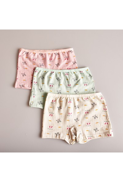 Pundi Kids Adn Kids Kız Boxer Üçlü Takım-Çok Renkli