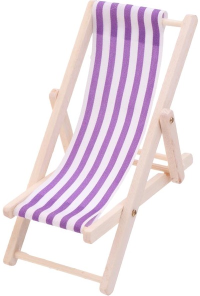 Lovoski D Ahşap Şezlong Şezlong 1/12 Dollhouse Mobilya Için Mor Şerit (Yurt Dışından)