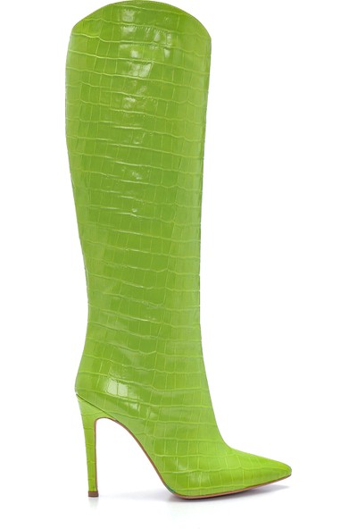Derimod Kadın Kroko Topuklu Çizme Derimod Kadın Kroko Topuklu Çizme