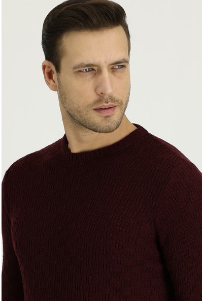 Kiğılı Bisiklet Yaka Slim Fit Yünlü Triko Kazak