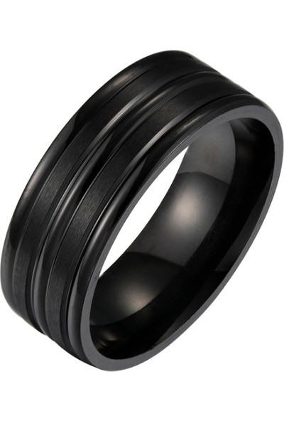 Chavin Siyah Ip Kaplama Bayan Erkek Çelik Yüzük Alyans EC43SY Chavin Siyah Ip Kaplama Bayan Erkek Çelik Yüzük Alyans EC43SY