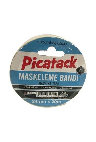 Picatack Maskeleme Bandı Kağıt Bant 24 mm x 20 mt Picatack Maskeleme Bandı Kağıt Bant 24 mm x 20 mt