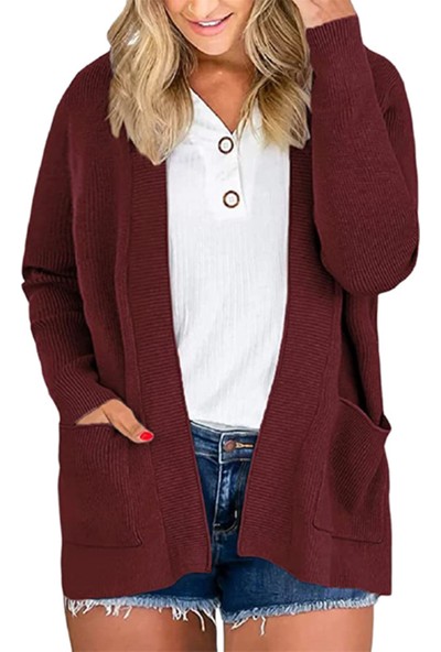 Farfi Chic Örme Hırka Gevşek Fit Kısa Tip Yumuşak Doku Saf Renk Kazak Ceket Günlük Yaşam Içın (Yurt Dışından) Farfi Chic Örme Hırka Gevşek Fit Kısa Tip Yumuşak Doku Saf Renk Kazak Ceket Günlük Yaşam Içın (Yurt Dışından)