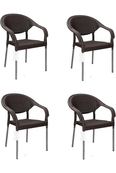 Sadık Plastik 4 Adet Metal Bacaklı Bambu Rattan Kollu Sandalye Koltuk Kahve Sadık Plastik 4 Adet Metal Bacaklı Bambu Rattan Kollu Sandalye Koltuk Kahve