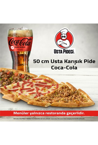 Usta Pideci Usta Karışık Pide Menü (Usta Karýþýk Pide + Orta Boy Coca-Cola) (Gel-Al Serviste Geçerlidir) Usta Pideci Usta Karışık Pide Menü (Usta Karýþýk Pide + Orta Boy Coca-Cola) (Gel-Al Serviste Geçerlidir)
