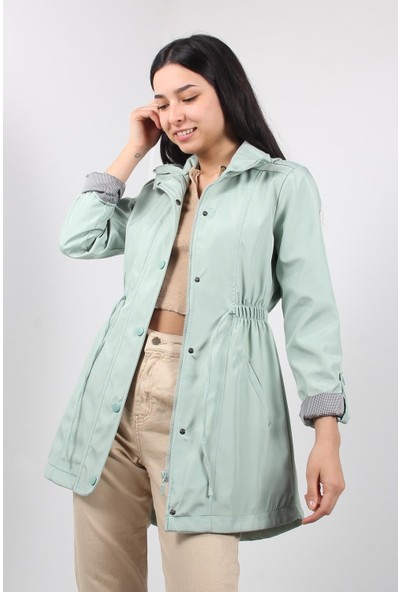 Mckanzie 5669 Kolu Kıvırmalı Beli Büzgülü Trençkot