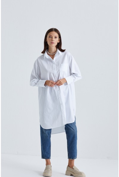 Terzi Dükkanı Cepli Oversize Gömlek Ekru Terzi Dükkanı Cepli Oversize Gömlek Ekru