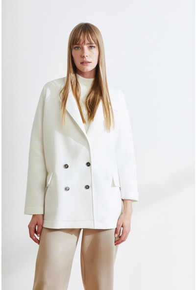Terzi Dükkanı Scuba Puf Blazer Ekru