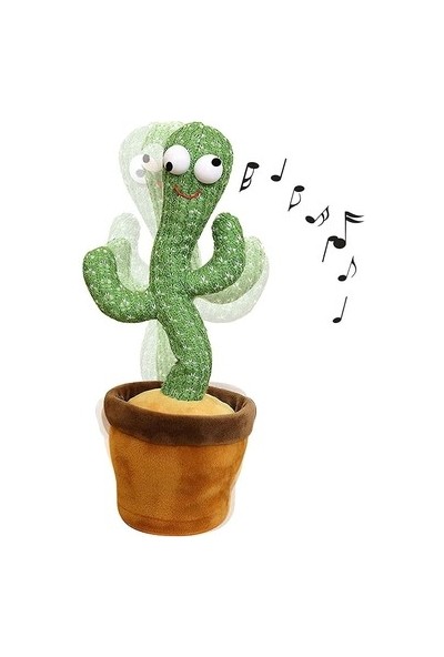 Mi Land Dans Eden Kaktüs Oyuncak & Talk-Back Tekrar Mimik, Konuşma Özellikli, Şarjlı , Kıyafetli