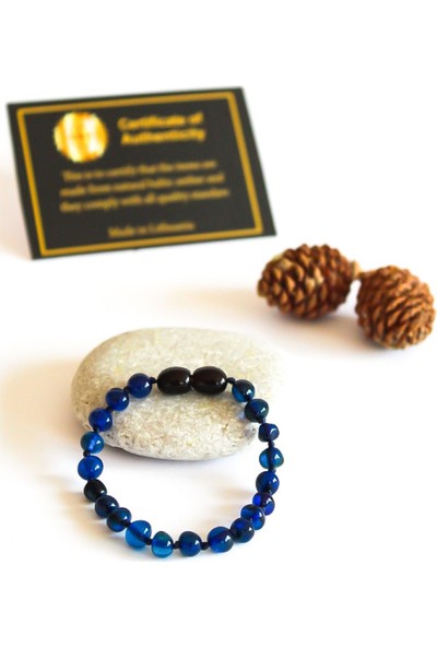 Radka Mavi Renk Sertifikalı Bebek Kehribar Bileklik /13-14 Cm. / 0-3 Yaş.