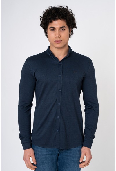 White Stone Beveren Pamuklu Likralı Regular Fit Örme Gömlek White Stone Beveren Pamuklu Likralı Regular Fit Örme Gömlek