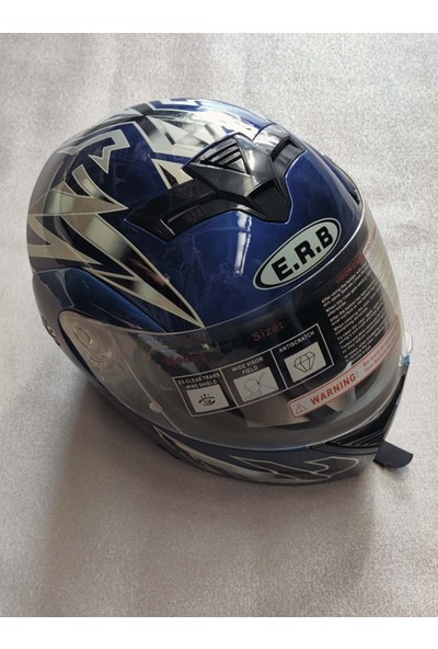 Erb Kask Çenesi Açılan Lüx Gözlüksüz Mavi (M)