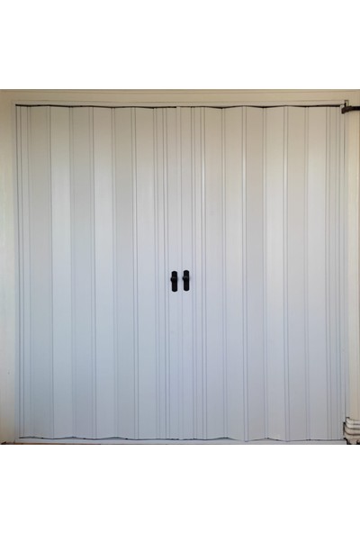 Yaman Plastik 192 x 200 Camsız Beyaz Çift Açılımlı Katlanır Akordiyon Kapı 12 mm Kalınlığında