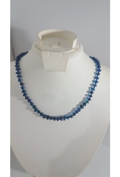 Radka Mavi Renk Sertifikalı Kehribar Kolye 45 Cm. Radka Mavi Renk Sertifikalı Kehribar Kolye 45 Cm.