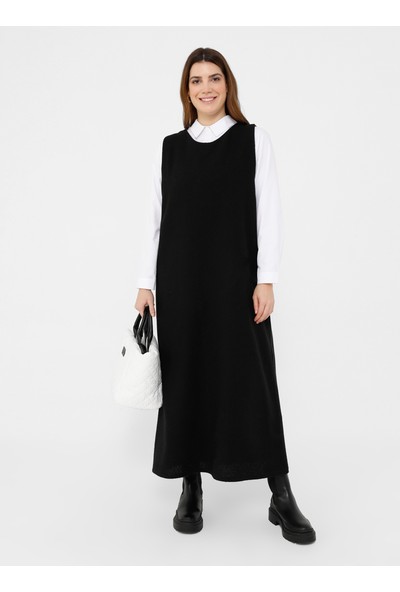 Alia Büyük Beden Kolsuz Elbise - Siyah - Alia