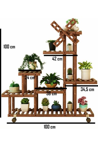 Alan Dekor Tekerlekli Eskitme Saksı Çiçeklik Saksılık Ahşap Çok Katlı Dekoratif Saksı Standı Alan Dekor Tekerlekli Eskitme Saksı Çiçeklik Saksılık Ahşap Çok Katlı Dekoratif Saksı Standı