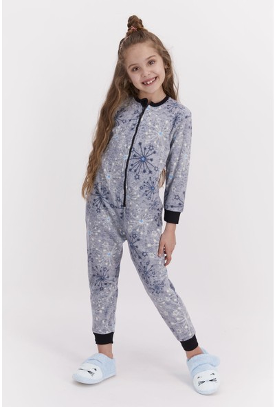 Rolypoly Kız Çocuk Polar Tulum Gri