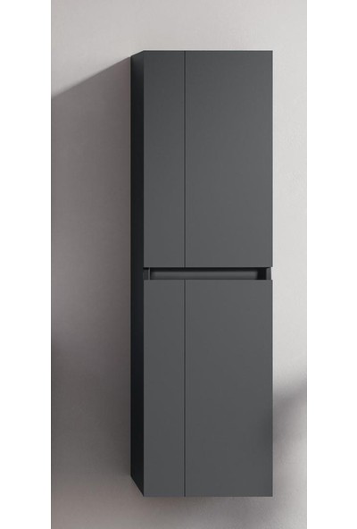 Orka Likya 40 cm Mdf Mat Antrasit Banyo Boy Çamaşır Dolabı
