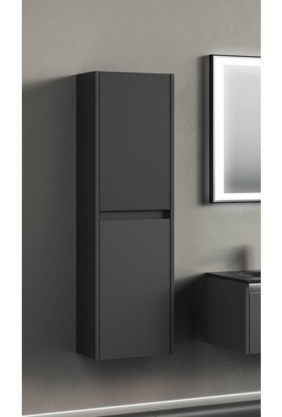 Orka Lısbon 40 cm Mdf Mat Antrasit Banyo Boy Çamaşır Dolabı Orka Lısbon 40 cm Mdf Mat Antrasit Banyo Boy Çamaşır Dolabı