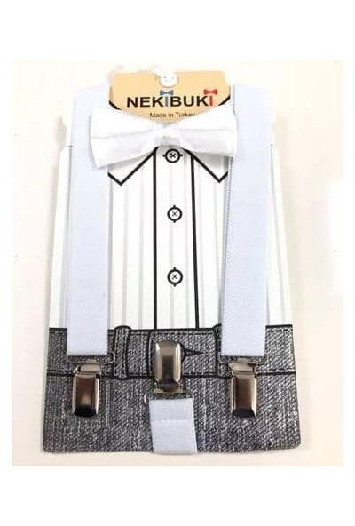 Zerda Life Zerdalifee Beyaz Pantolon Askısı ve Papyon Takım 1111126