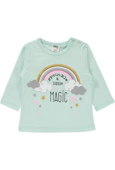 Civil Baby Kız Bebek Sweatshirt 6-18 Ay Su Yeşili