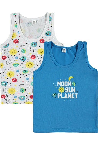 Civil Boys Erkek Çocuk 2'li Atlet Set 2-10 Yaş Mavi