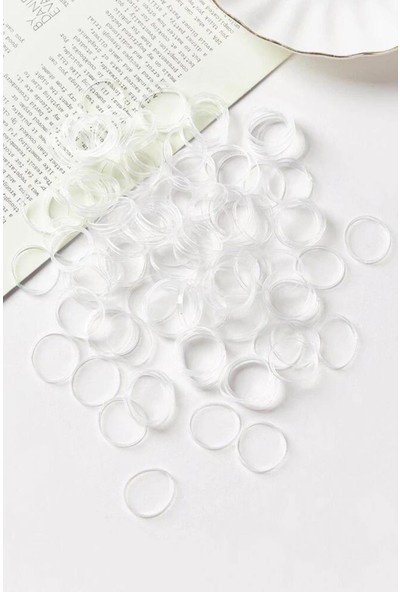 Bahels Kadın Şeffaf 3 Kutu Saç Perma Örgü Lastiği