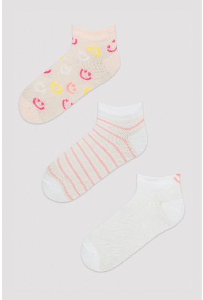 Penti Mix Smiley 3lü Patik Çorap