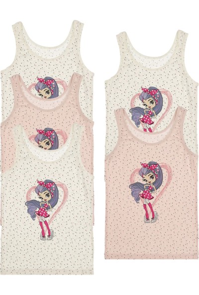 Donella 5'li Renkli Baskılı Kız Çocuk Atlet - 561050VU