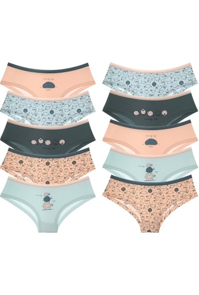 Donella 10'lu Kuzu Baskılı Kadın Hipster Şort - 3971887YA