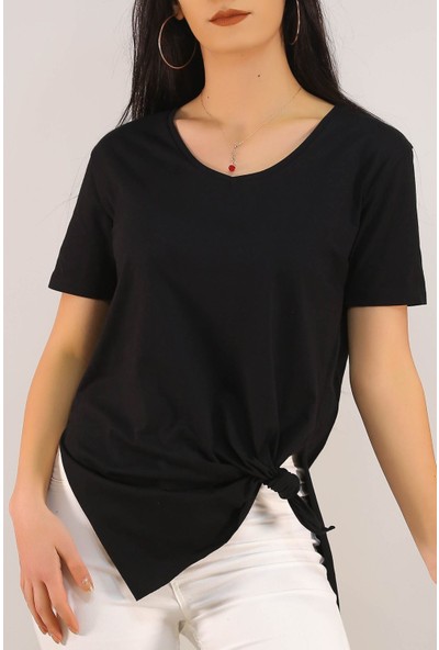 Bernam Butik Penye Tunik Tişört Siyah