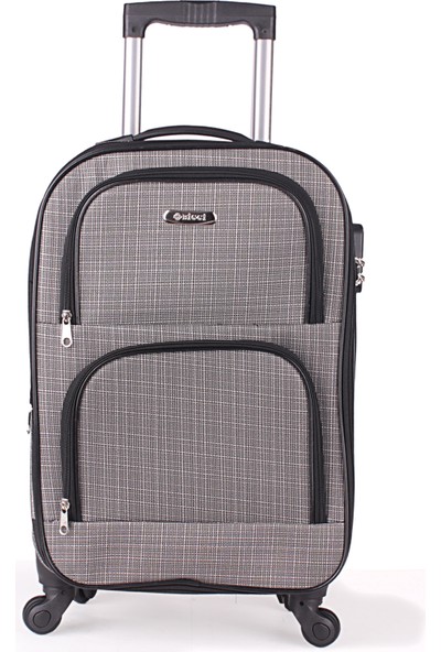 Biggi 00236 Gri Büyük Boy 4 Tekerlekli Havlu Kumaş Valiz