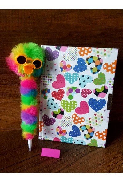 Çilek Home Kilitli Hatıra ve Günlük Defteri-Ördek Peluş Tükenmez Kalem-Kalem Başlıklı Silgi Çilek Home Kilitli Hatıra ve Günlük Defteri-Ördek Peluş Tükenmez Kalem-Kalem Başlıklı Silgi