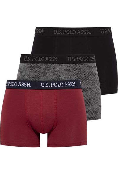 U.S. Polo Assn. Erkek Siyah - Antrasit - Bordo 3 Lü Boxer S U.S. Polo Assn. Erkek Siyah - Antrasit - Bordo 3 Lü Boxer S