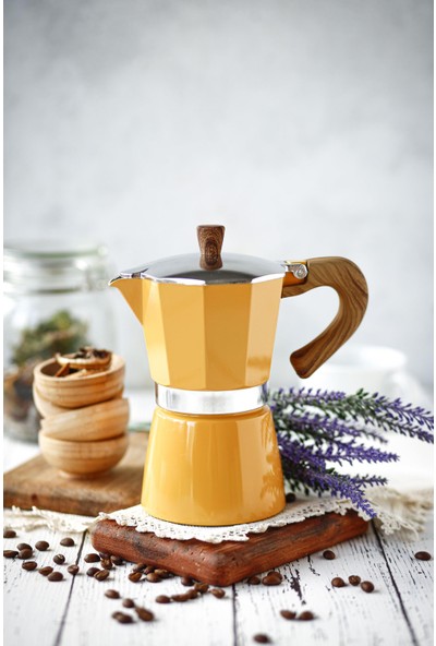 Black Goat 6 Cup Moka Pot - Sarı Black Goat 6 Cup Moka Pot - Sarı