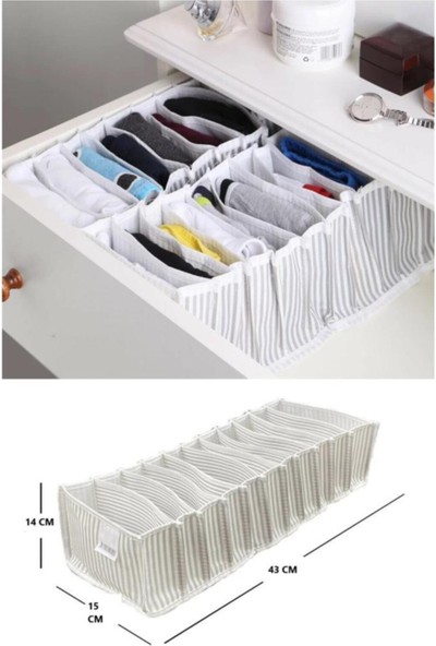 Homenıva 3 Adet 11 Bölmeli Akordiyon Organizer M Beden 43x15x14 Cm Homenıva 3 Adet 11 Bölmeli Akordiyon Organizer M Beden 43x15x14 Cm