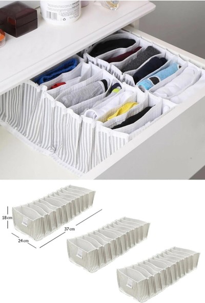 Homenıva 3 Adet 8 Bölmeli Akordiyon Organizer L Beden 37x24x18 Cm Homenıva 3 Adet 8 Bölmeli Akordiyon Organizer L Beden 37x24x18 Cm