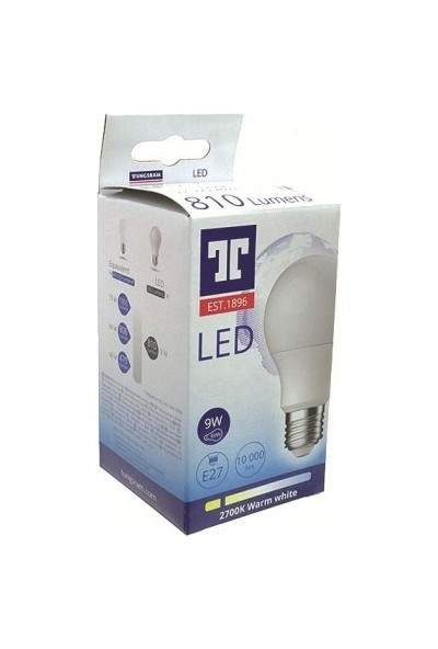 Tungsram 9 Watt LED Ampul Sarı Işık 2700K E27 Duy Tungsram 9 Watt LED Ampul Sarı Işık 2700K E27 Duy