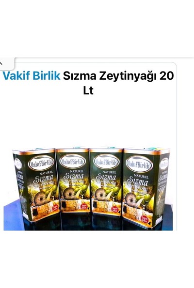 Vakıf Birlik Vakıfbirlik Sızma Zeytinyağı 20 Lt Vakıf Birlik Vakıfbirlik Sızma Zeytinyağı 20 Lt