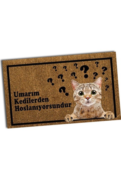 Tarzını Seç Dekoratif Ev/Ofis Kapı Önü Örtüsü Kedi Desenli