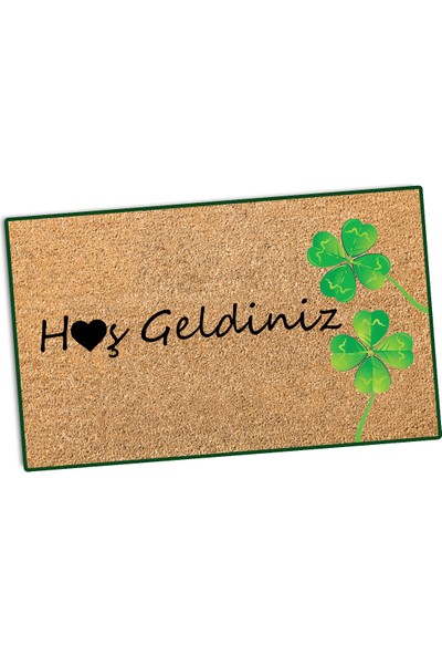 Tarzını Seç Dekoratif Ev/Ofis Kapı Önü Örtüsü Yonca Desenli