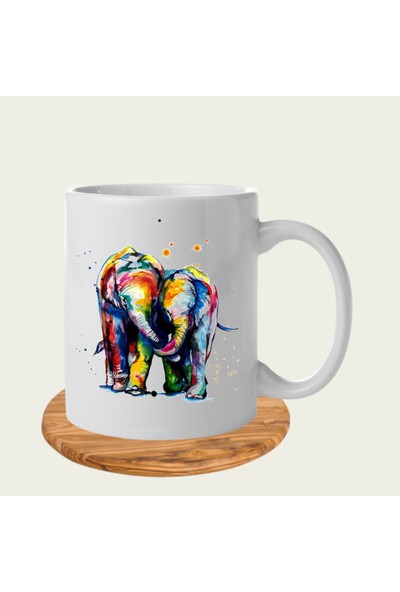 Burak Baskı Tasarım Pop Art Fil Baskılı Hediyelik Kupa Bardak Burak Baskı Tasarım Pop Art Fil Baskılı Hediyelik Kupa Bardak