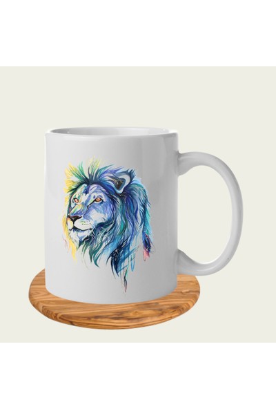 Burak Baskı Tasarım Pop Art Aslan Baskılı Hediyelik Kupa Bardak Burak Baskı Tasarım Pop Art Aslan Baskılı Hediyelik Kupa Bardak