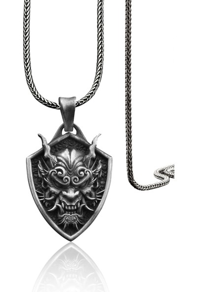 Bysilverstone Oni Maskesi Gümüş Kolye