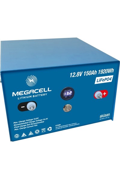 Megacell 12.8 V 150 Ah Lityum / Lifepo4 Akü Megacell 12.8 V 150 Ah Lityum / Lifepo4 Akü