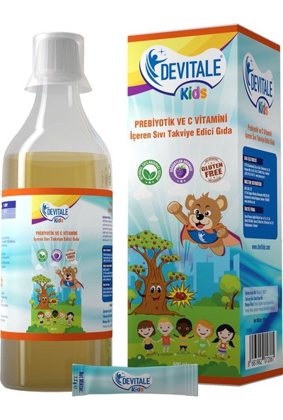 Devitale Kids Prebiyotik ve C Vitamini Içeren Sıvı Takviye Edici Gıda 500 ml Devitale Kids Prebiyotik ve C Vitamini Içeren Sıvı Takviye Edici Gıda 500 ml