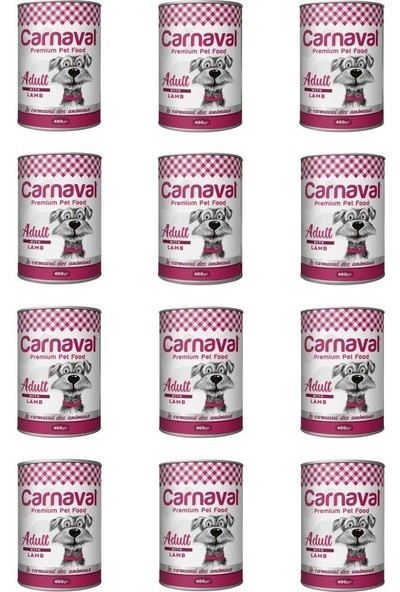 Carnaval Dog Kuzu Etli Köpek Konservesi 400 gr x 12 Adet Carnaval Dog Kuzu Etli Köpek Konservesi 400 gr x 12 Adet