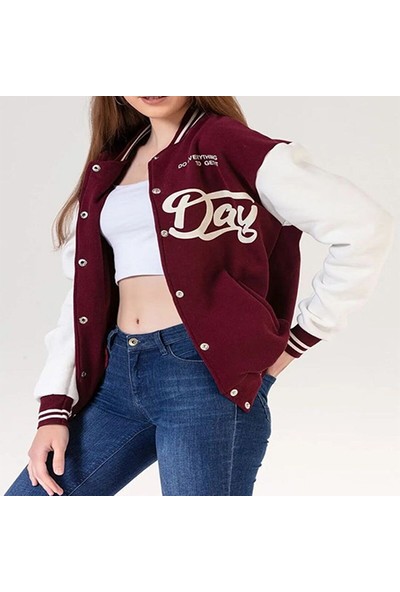 EMS Butik Bordo Baskılı Match Day Kolej Ceket