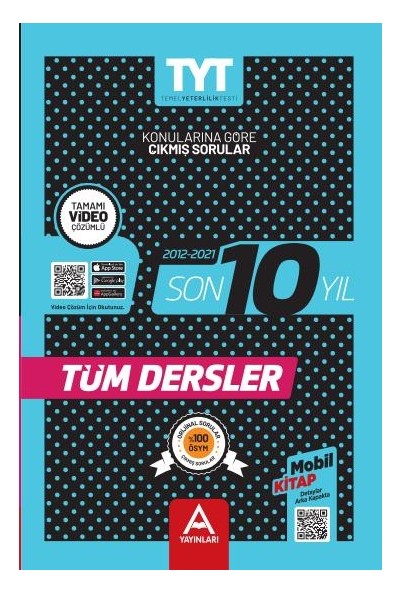 A Yayınları Son 10 Yıl Tüm Dersler Çıkmış Sorular